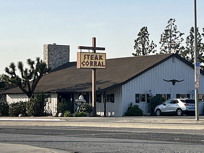 The unassuming exterior of Steak Corral in Whittier hides a temple of beef worship that's been drawing devoted carnivores for decades.