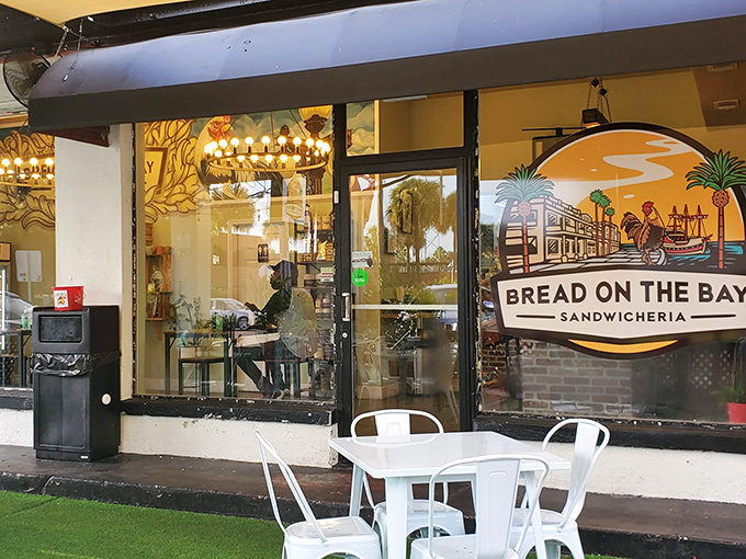 Inside the restaurant, the glowing ambiance of Bread On The Bay creates a warm and welcoming atmosphere, inviting you to relax and feel at home.