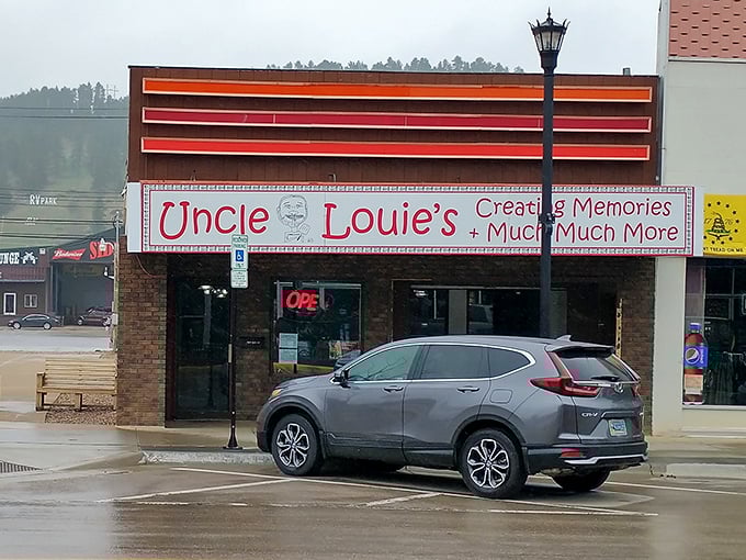 That retro striped awning and classic signage prove Uncle Louie's isn't just playing dress-up &ndash; this is authentic Americana.