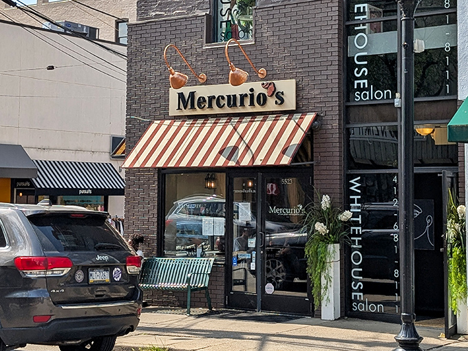 That moment when you spot Mercurio's brick fa&ccedil;ade and instantly know your quest for perfect pizza in Pittsburgh has come to a delicious end.