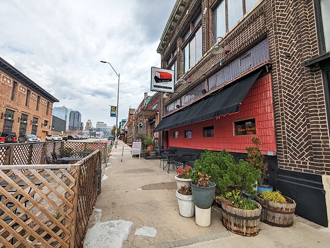 The Brick's unassuming exterior hides culinary treasures within, like finding a secret speakeasy in plain sight on a Kansas City sidewalk.