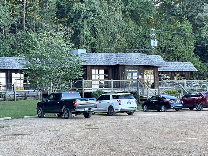 Rustic charm meets riverside dining at Hagy's Catfish Hotel, where the unassuming exterior promises authentic Tennessee flavors without big-city pretension.