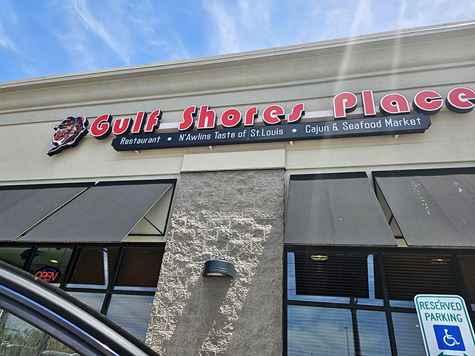 The unassuming strip mall exterior of Gulf Shores belies the coastal feast waiting inside. Like finding Atlantis behind a Walgreens.