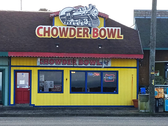 With its sunshine-yellow exterior and bold red door, the Chowder Bowl proves that sometimes the most unassuming buildings house the most extraordinary flavors.