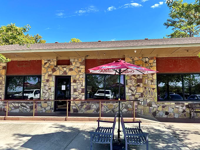 That rustic stone facade isn't trying to impress anyone &ndash; it just knows it's got the goods inside.