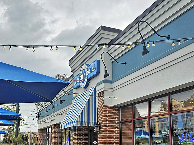The blue and white awnings of Lake City Social welcome you like an old friend who happens to make the best comfort food in town.