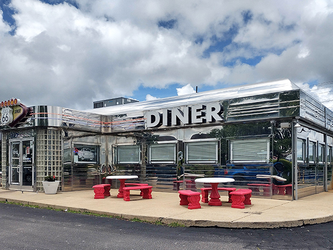 That chrome exterior gleaming in the sunshine is what classic American road trip dreams are made of.
