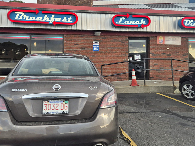 The neon signs beckon like old friends promising comfort. Breakfast and lunch at Roundabout Diner&mdash;where Portsmouth's hungry souls find their happy place.