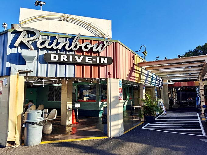 Where culinary magic happens beneath a rainbow arch &ndash; this colorful facade has beckoned food lovers for generations.