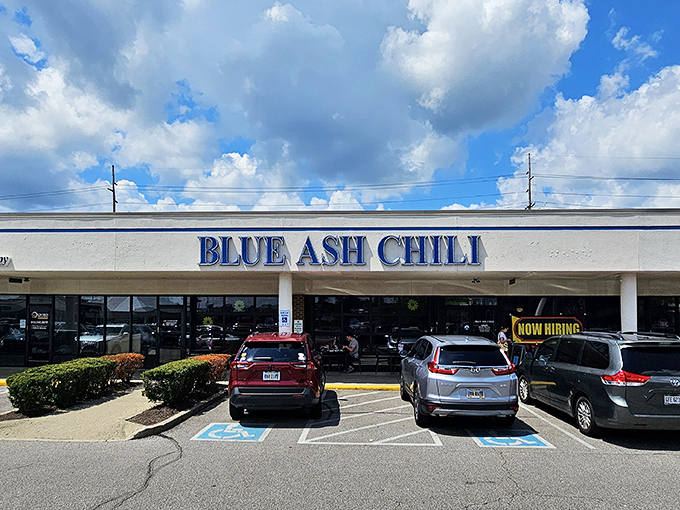 The unassuming storefront of Blue Ash Chili might fool you, but locals know this strip mall treasure houses sandwich architecture that would make Frank Lloyd Wright jealous.