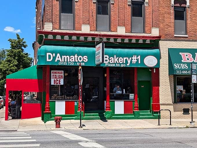 That green and red awning isn't just decoration – it's a beacon calling you home to carb heaven.