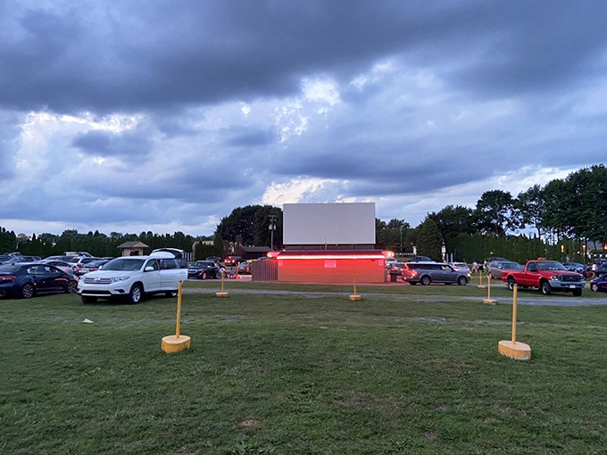 As dusk settles over Orefield, cars gather like modern-day covered wagons, circling up for an evening of shared storytelling under the stars.