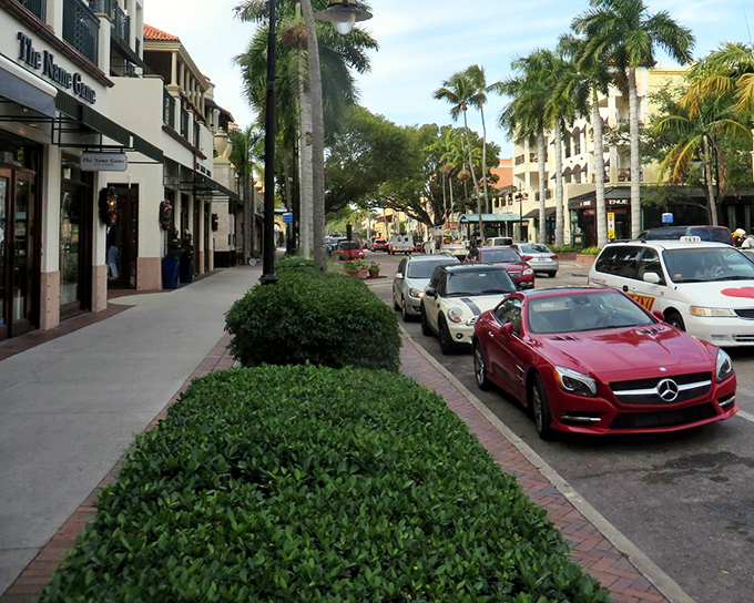 Fifth Avenue South showcases Naples' Mediterranean-inspired architecture, where palm-lined streets and elegant storefronts create Florida's answer to Rodeo Drive&mdash;with better weather.