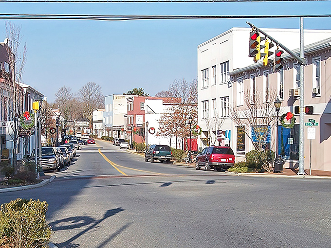 Walnut Street's historic charm feels like stepping into a Norman Rockwell painting where the buildings have stories to tell and the sidewalks invite leisurely strolls.