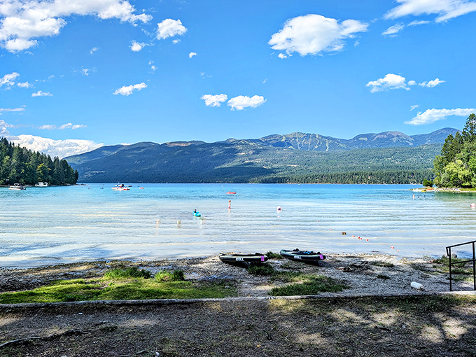 Mother Nature&rsquo;s masterpiece shines under a brilliant blue sky, where towering mountains stand tall against the clear, vibrant backdrop&mdash;making even smartphone photographers look like Ansel Adams.