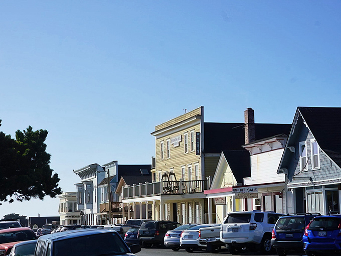 Mendocino's main street looks like a movie set where New England charm decided to vacation in California and never left.