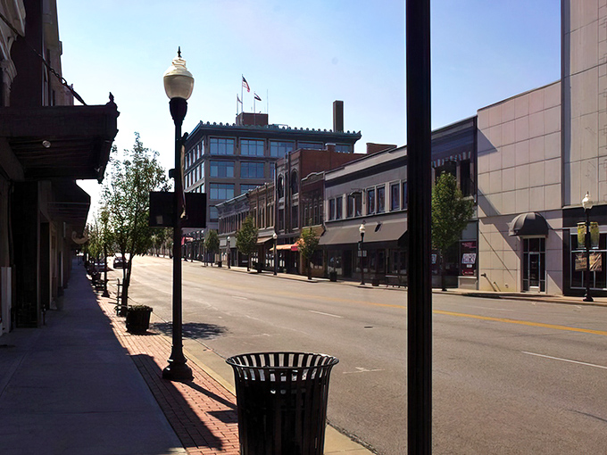 Downtown Joplin&rsquo;s Main Street blends history and charm, where classic brick facades meet modern shops along a peaceful stretch of Missouri&rsquo;s heartland.