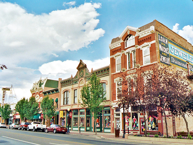 Historic brick buildings line Pueblo's streets like a living museum where the past mingles comfortably with present-day charm.