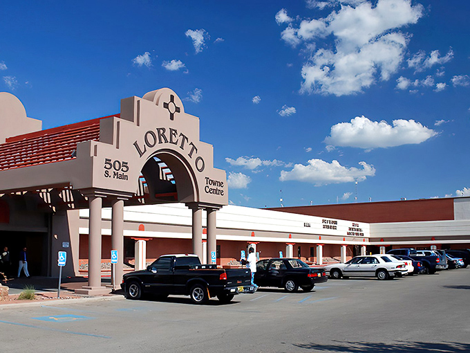 The Loretto Towne Centre brings southwestern charm to shopping, proving strip malls don't have to look like they came from a developer's cookie-cutter collection.