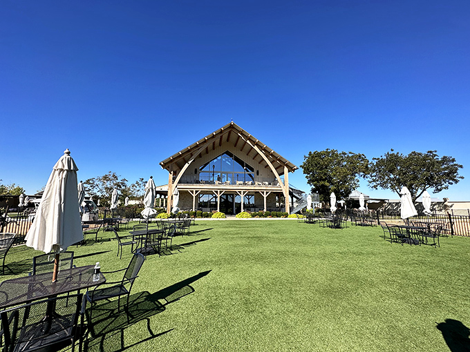The main building combines rustic charm with contemporary elegance, while the patio offers a front-row seat to Texas Hill Country's natural beauty.