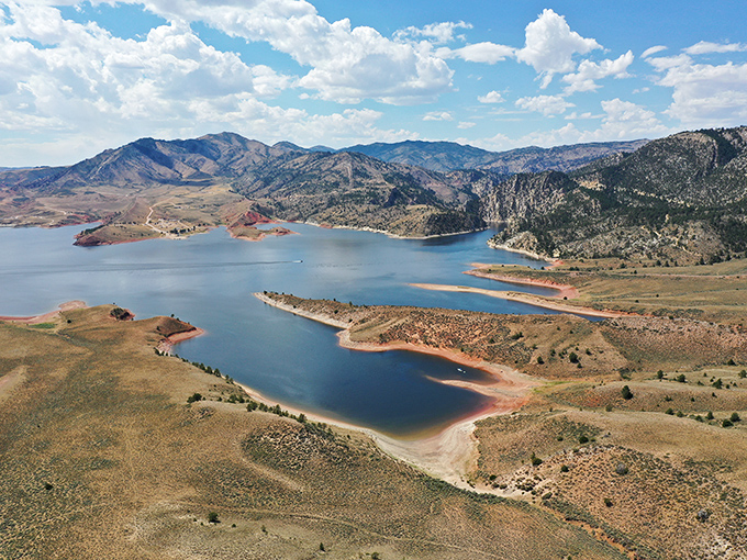 The view that makes you question whether you're still in Wyoming or somehow teleported to a Mediterranean coastline. Nature showing off its best blue.