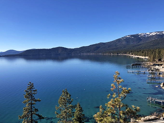 Mother Nature showing off again! Lake Tahoe's impossibly blue waters make you wonder if someone secretly installed underwater lighting.