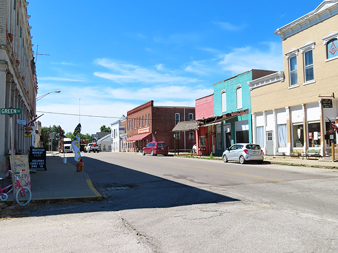 Waveland's main drag looks like a movie set where small-town America comes to life. Those vintage buildings have witnessed more local drama than a season of Yellowstone.