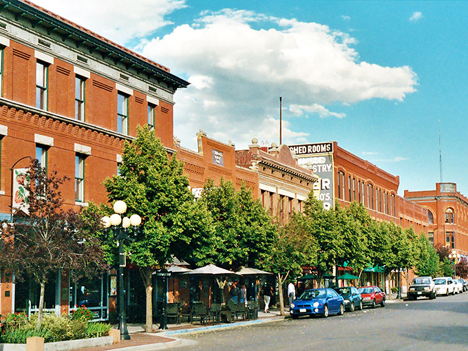 Historic brick buildings line Pueblo's streets like a living museum where the past mingles comfortably with present-day charm.