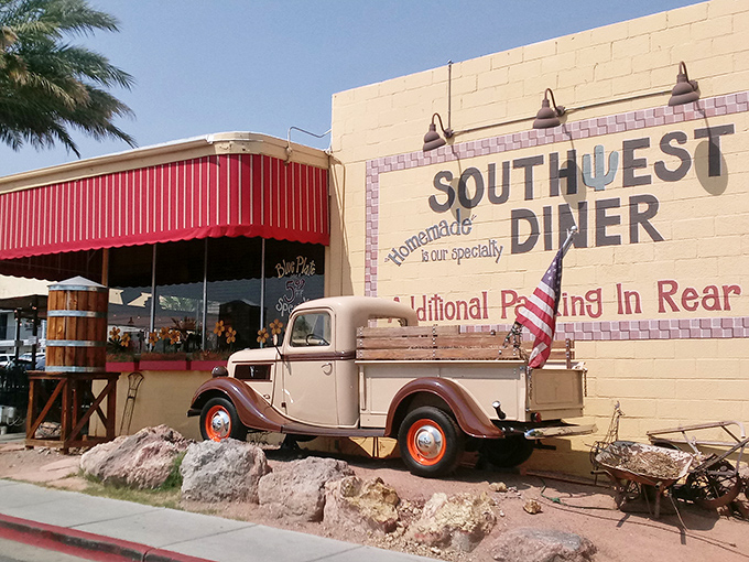 The vintage pickup truck outside isn't just decoration—it's a time machine to when diners were the beating heart of small-town America.