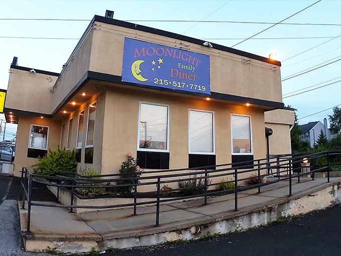 Twilight brings a special glow to the Moonlight Diner, when the sign illuminates like a beacon calling hungry travelers home to comfort food paradise.