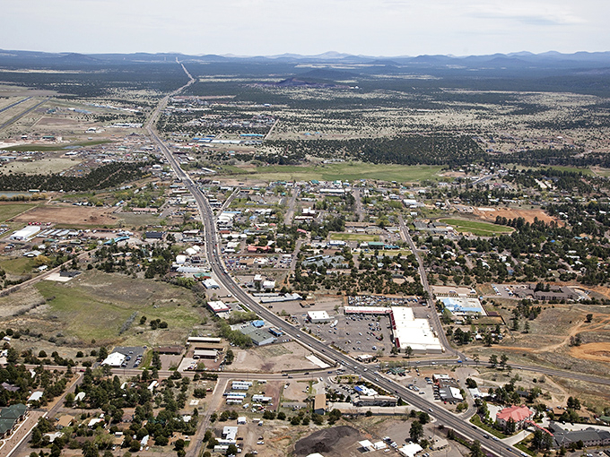 A bird's eye view of Show Low reveals its perfect blend of civilization and nature&mdash;like finding the sweet spot between wilderness adventure and reliable Wi-Fi.