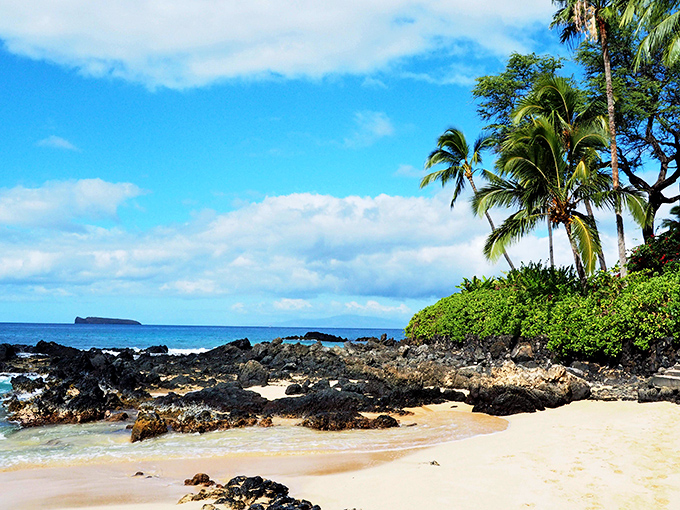 Where volcanic drama meets paradise &ndash; Mākena's rocky shoreline creates natural tide pools perfect for contemplative moments away from the crowds.