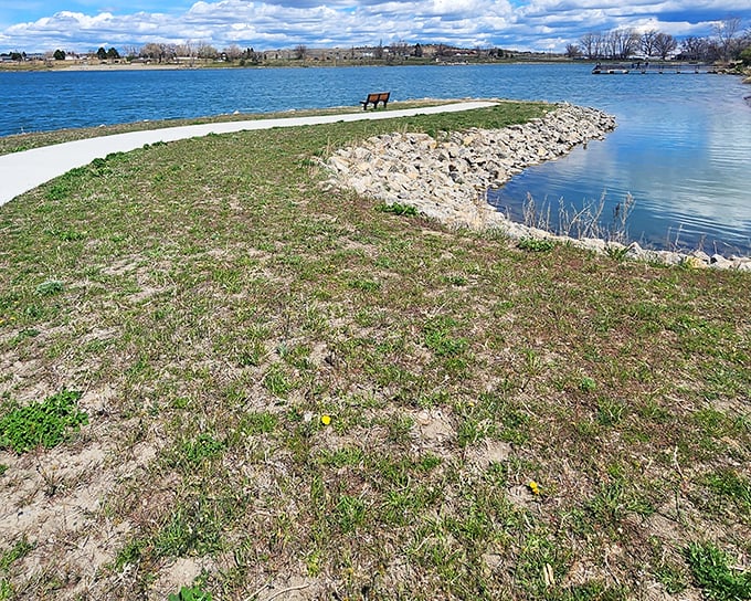 Mother Nature's living room in Billings – complete with blue water coffee table and cottonwood accent pieces. Montana's backyard paradise awaits.