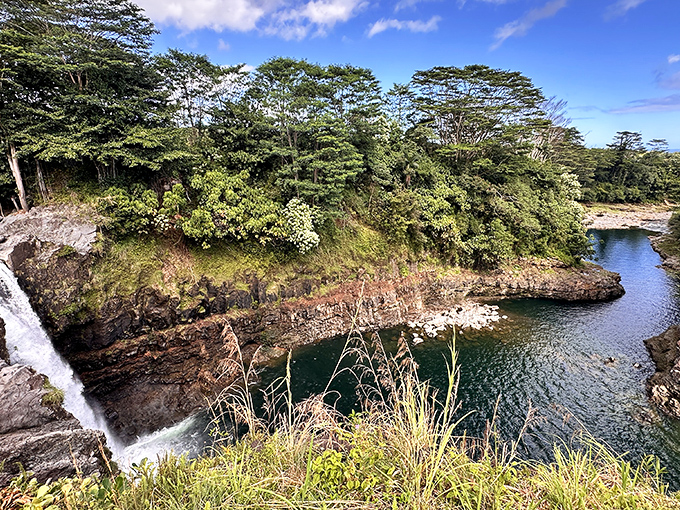The "destructive water" of Wailuku River carves through ancient lava, creating a paradise hidden in plain sight for Hilo locals.