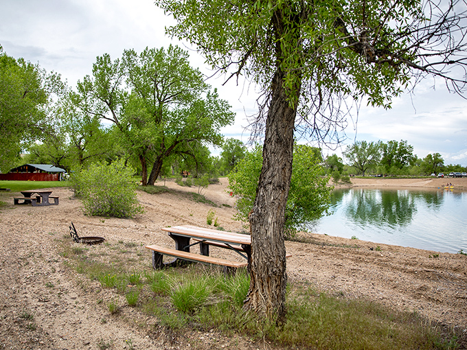 Picnic paradise meets waterfront wonder. Nature's dining room comes complete with cottonwood shade and the gentle soundtrack of lapping water.