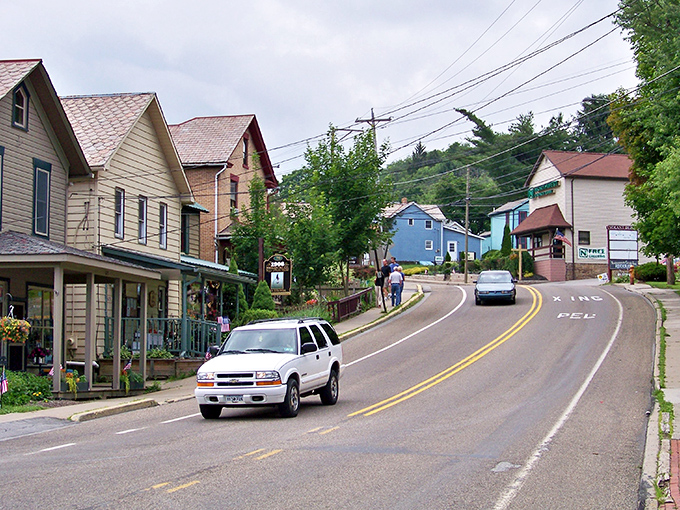 Main Street Volant curves like a gentle smile, with colorful storefronts that whisper stories of simpler times while promising delicious discoveries around every corner.