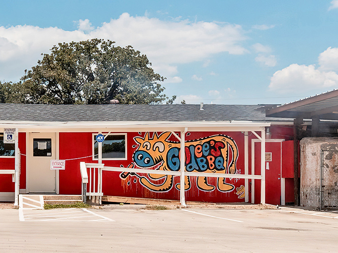 The unassuming red exterior of Goldee's Barbecue, with its playful cartoon pig mural, is Texas' version of finding Willie Wonka's golden ticket &ndash; but for meat lovers.