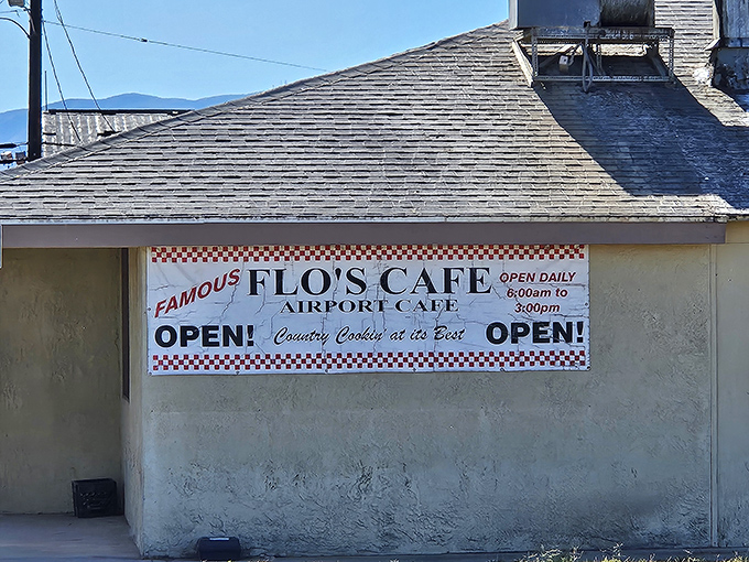 The unassuming exterior of Flo's Airport Cafe promises "Country Cookin' at its Best"&mdash;a bold claim that, spoiler alert, they absolutely deliver on.
