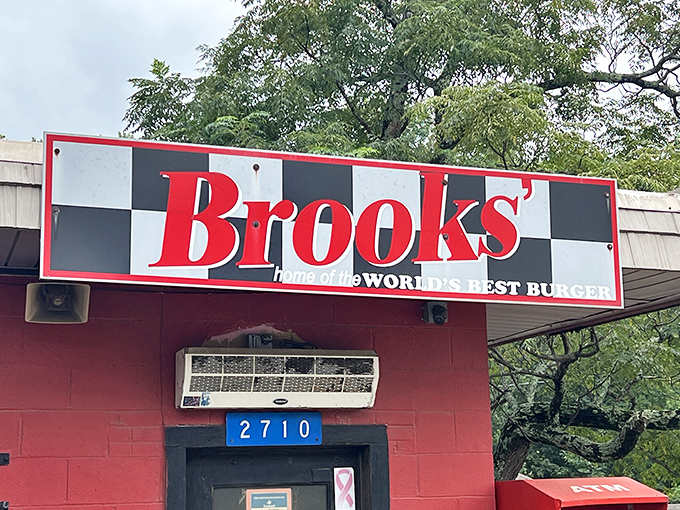 The iconic Brooks' sign promises "the world's best burger" &ndash; a bold claim that generations of Charlotte locals will passionately defend to the death.
