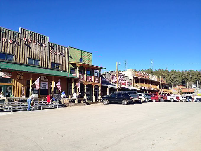 Wooden facades and covered porches line Cloudcroft's main drag, offering that perfect blend of rustic charm and "I could actually live here" appeal.