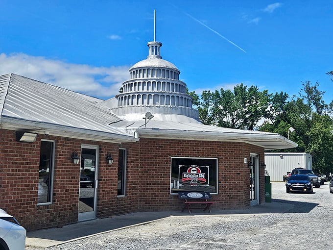 That silver dome isn't compensating for anything—it's announcing to the world that barbecue royalty resides in tiny Ayden, North Carolina.