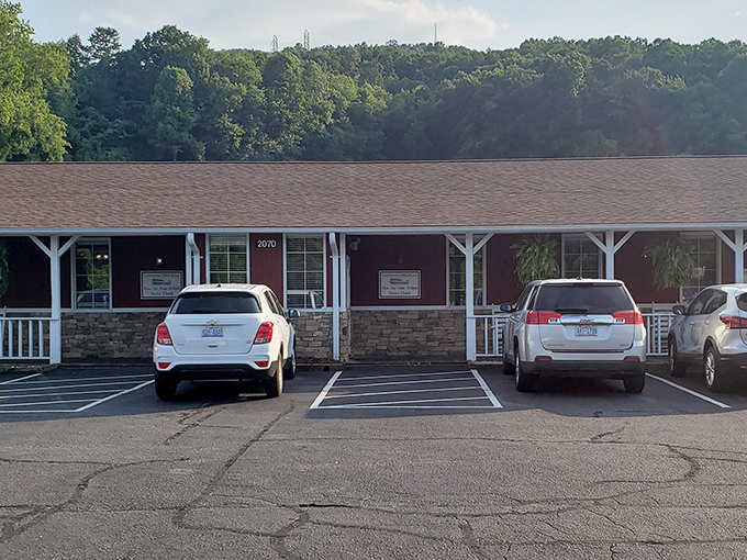 The unassuming exterior of Countryside BBQ in Marion hides culinary treasures worth driving across North Carolina to experience.