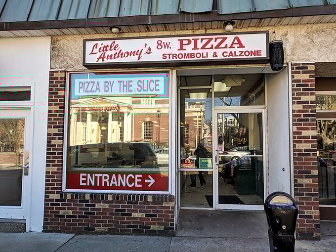 The unassuming storefront of Little Anthony's in Media might not stop traffic, but the aroma wafting from inside definitely will. Pizza paradise awaits!
