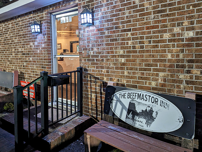 The unassuming entrance to beef paradise. No fancy frills, just a simple brick exterior that hides culinary greatness within.