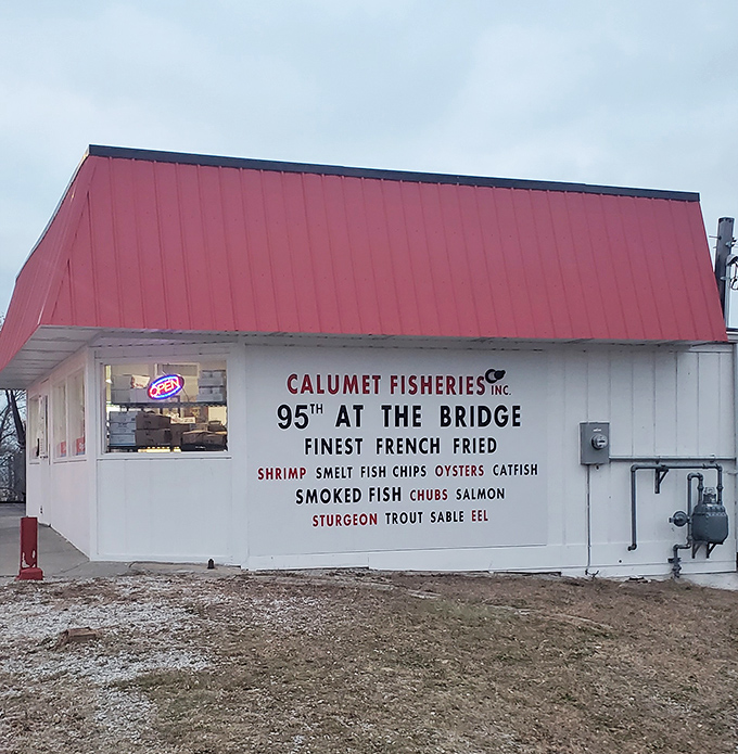 Calumet Fisheries announces its no-frills mission with straightforward signage that's been guiding hungry Chicagoans to seafood nirvana for generations.
