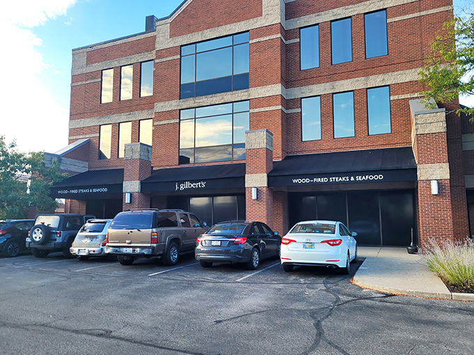 The brick fortress of flavor beckons from Columbus' Crosswoods area, promising wood-fired delights that make the journey worthwhile.