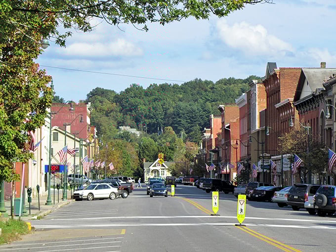 Main Street Americana at its finest&mdash;Brookville's flag-lined thoroughfare feels like stepping into a Norman Rockwell painting come to life.