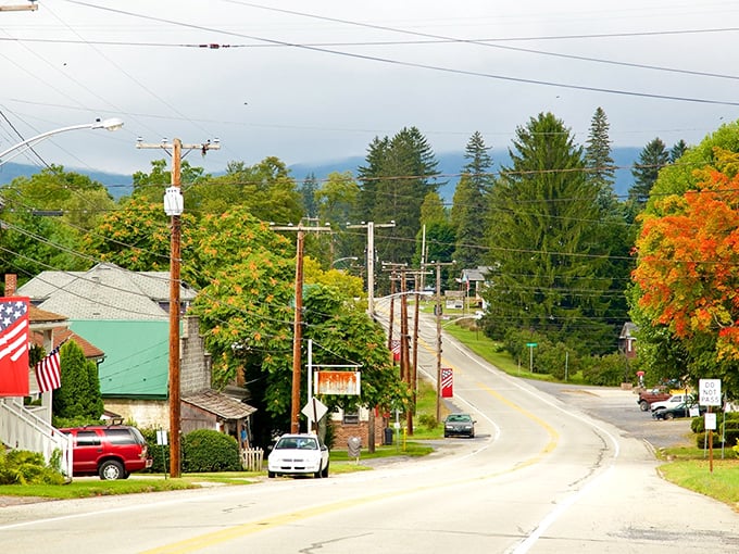 Fall's paintbrush transforms Bedford's main street into a masterpiece of small-town charm, where every winding road promises adventure and maybe a slice of homemade pie.