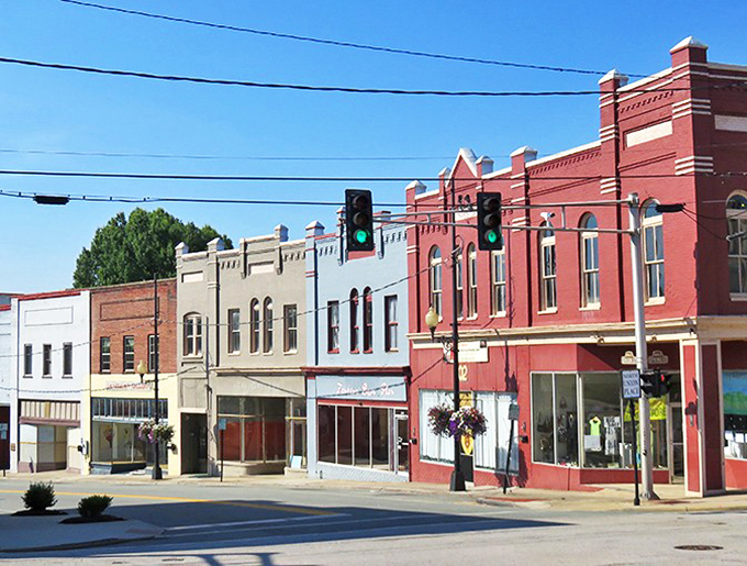 Danville's Main Street looks like a movie set where small-town charm meets architectural character. Those colorful brick facades tell stories spanning generations.
