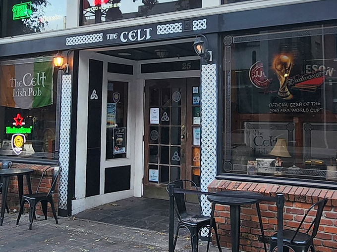 The classic Celtic facade beckons like an old friend, promising authentic Irish comfort just steps from Orlando's bustling downtown.